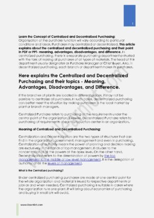 Centralized and Decentralized Purchasing PDF - ilearnlot