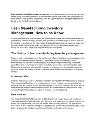 The Essential Guide to Lean Manufacturing Inventory Management - ilearnlot